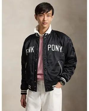 Polo Ralph Lauren Satin Pony Bomber Jacket - Black