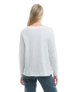Wilt Boxy Slub Long Sleeve Crewneck Tee - White