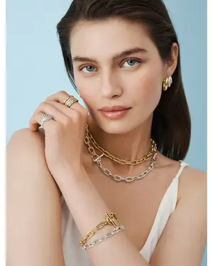David Yurman Dy Madison Toggle Chain Necklace - Silver
