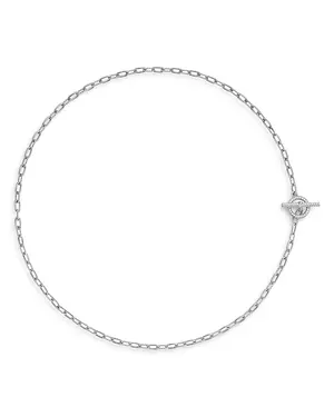 David Yurman Dy Madison Pave Diamond Toggle Chain Necklace - Silver