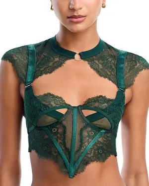 THISTLE AND SPIRE Minna Lace Bodice - Emerald