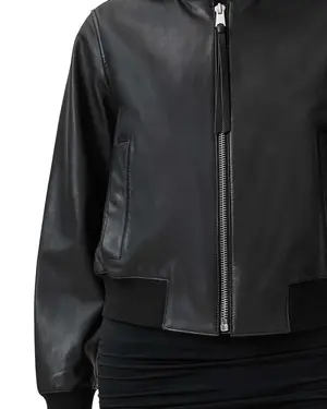 ALLSAINTS Orten Leather Bomber Jacket - Black