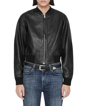 ALLSAINTS Orten Leather Bomber Jacket - Black