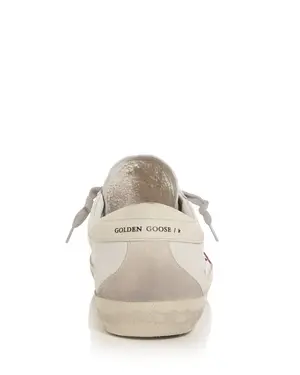 GOLDEN GOOSE Super-star Low Top Sneakers - White/red