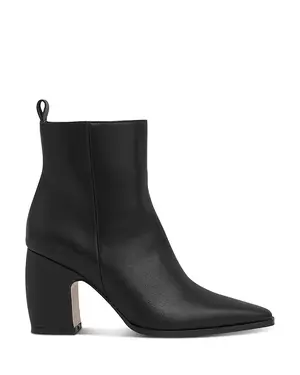REISS Amy Almond Toe Ankle Boots - Black