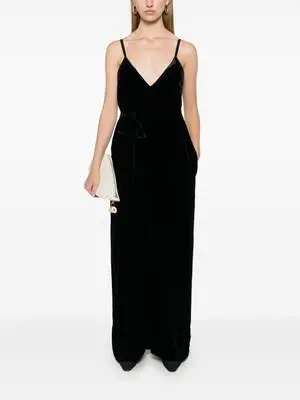 Gold Hawk Velvet Jumpsuit - Black