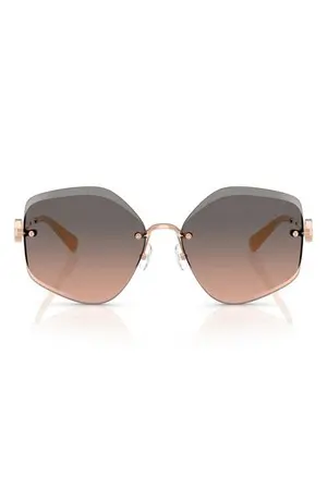 Tory Burch 58mm Gradient Irregular Sunglasses - Rose Gold