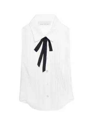 FLEUR DU MAL Bib Top With Removable Necktie - Ivory