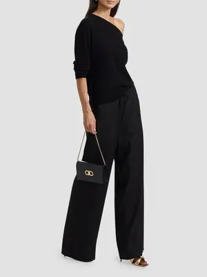 SAKS FIFTH AVENUE One-shoulder Cashmere Sweater - Black