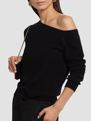 SAKS FIFTH AVENUE One-shoulder Cashmere Sweater - Black