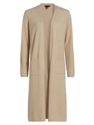 SAKS FIFTH AVENUE Collection Cashmere Open-front Duster Dune Heather