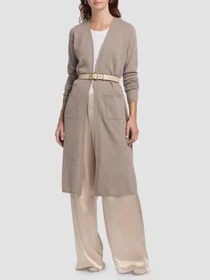 SAKS FIFTH AVENUE Collection Cashmere Open-front Duster - Pebble Heather