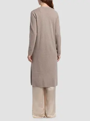 SAKS FIFTH AVENUE Collection Cashmere Open-front Duster - Pebble Heather