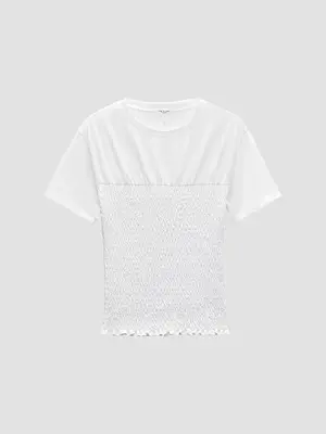 Rag & Bone Smocked Short-sleeve T-shirt - White