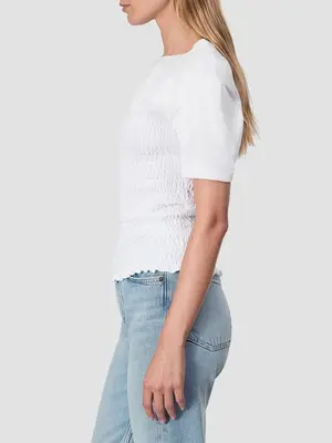 Rag & Bone Smocked Short-sleeve T-shirt - White