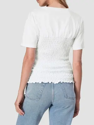 Rag & Bone Smocked Short-sleeve T-shirt - White