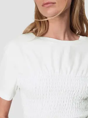 Rag & Bone Smocked Short-sleeve T-shirt - White