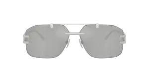 Versace Sunglasses - Clear Mirror Silver 80