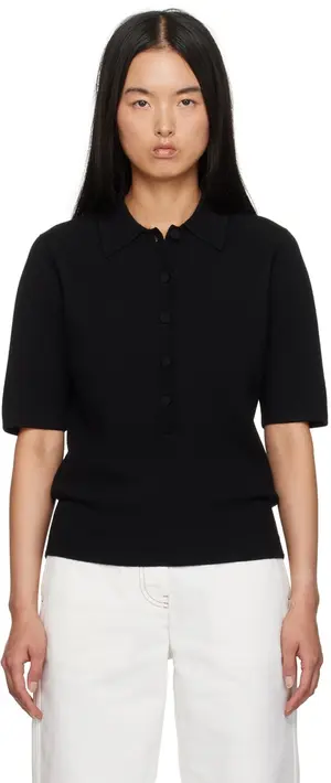 Dries Van Noten Dries Van Noten Merino Wool Polo - 900 Black