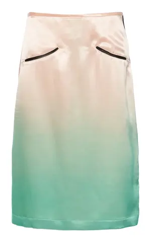 JIL SANDER Ombré Satin Midi Skirt - Pink