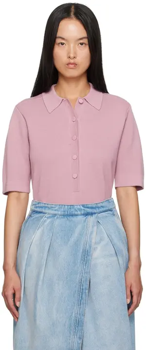 Dries Van Noten Merino Wool Polo - 305 Pink