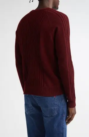 Isaia Ribbed Crewneck Cashmere Sweater