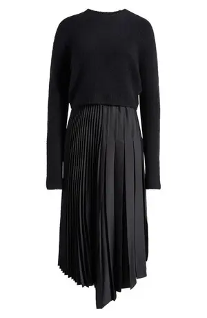 ALLSAINTS Wool-blend Sweater And Pleated Sleeveless Dress