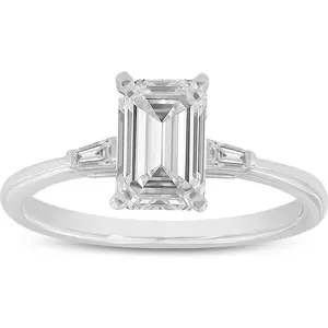 LUVMYJEWELRY Solene 1.6 Ctw Lab Grown Diamond Three Stone Ring - 14k White Gold