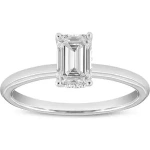 LUVMYJEWELRY Countess Lab Grown Diamond Hidden Halo Ring - 14k White Gold