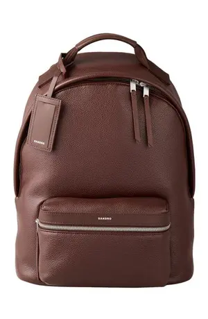 Sandro Coated Canvas Backpack Black Brown