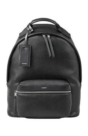 Sandro Coated Canvas Backpack - Black