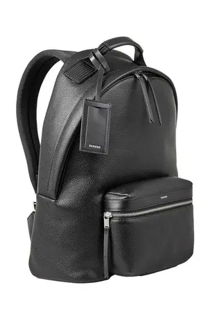 Sandro Coated Canvas Backpack - Black