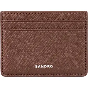 Sandro Reconstituted Leather Cardholder Black Brown