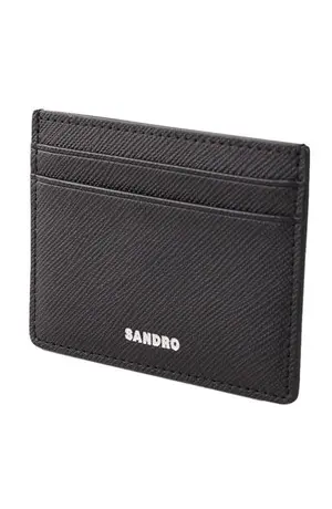 Sandro Reconstituted Leather Cardholder - Black