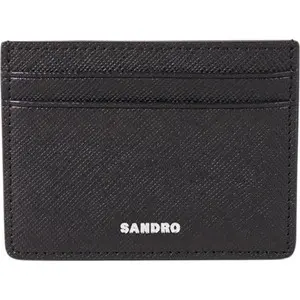 Sandro Reconstituted Leather Cardholder - Black