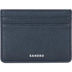 Sandro Reconstituted Leather Cardholder Midnight Blue
