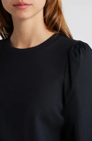 Rails Landyn Elbow Sleeve Mixed Media Knit Top