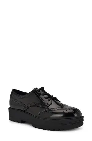 Nine West Resttin Wingtip Platform Derby - Blk01