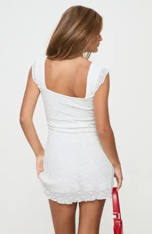 Princess Polly Lanchester Cap-sleeve Mini Dress - White