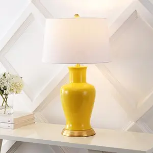 JONATHAN Y Julian 29" Traditional Classic Ceramic Urn Led Table Lamp - Yellow
