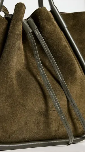 Proenza Schouler Large Ruched Suede Tote - Olive