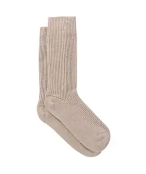 LISA YANG Zera Ribbed Cashmere Socks - Neutrals