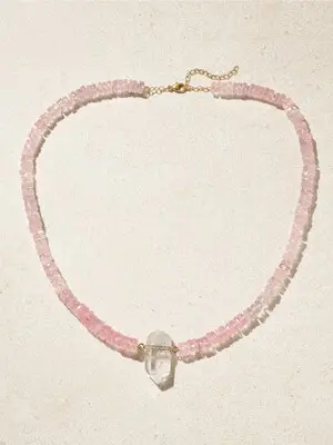 Jia Jia Gold, Quartz And Diamond Necklace - Pink