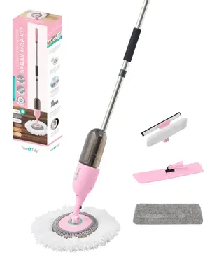 TRUE & TIDY Spray-360 Clean Everywhere Spray Mop Kit - Pink