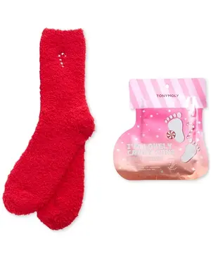 TONYMOLY 2-pc. Candy Cane Foot Mask & Socks Set