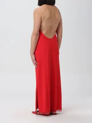 Moschino Halterneck Maxi Dress With Lace Trim