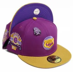 New Era Chicago Cubs 1990 All-star Game 59fifty Fitted Hat - Purple/brown