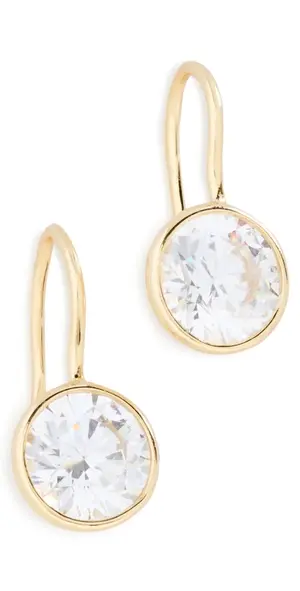 Shashi Bezel Drop Earrings - Gold