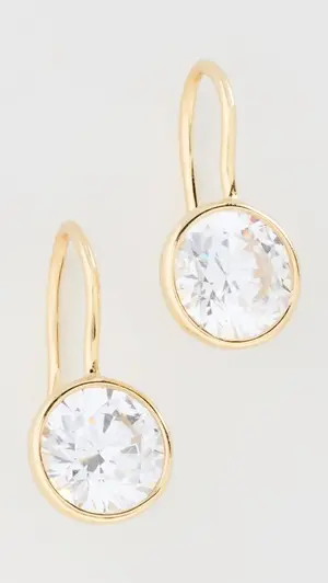 Shashi Bezel Drop Earrings - Gold