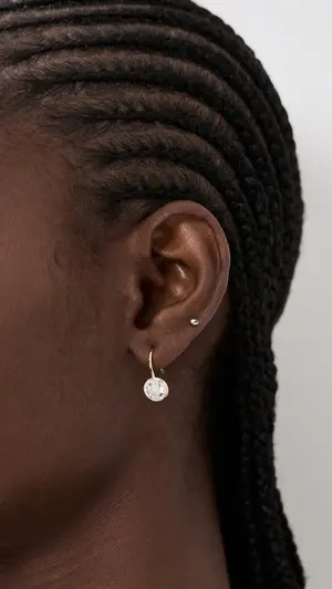 Shashi Bezel Drop Earrings - Gold